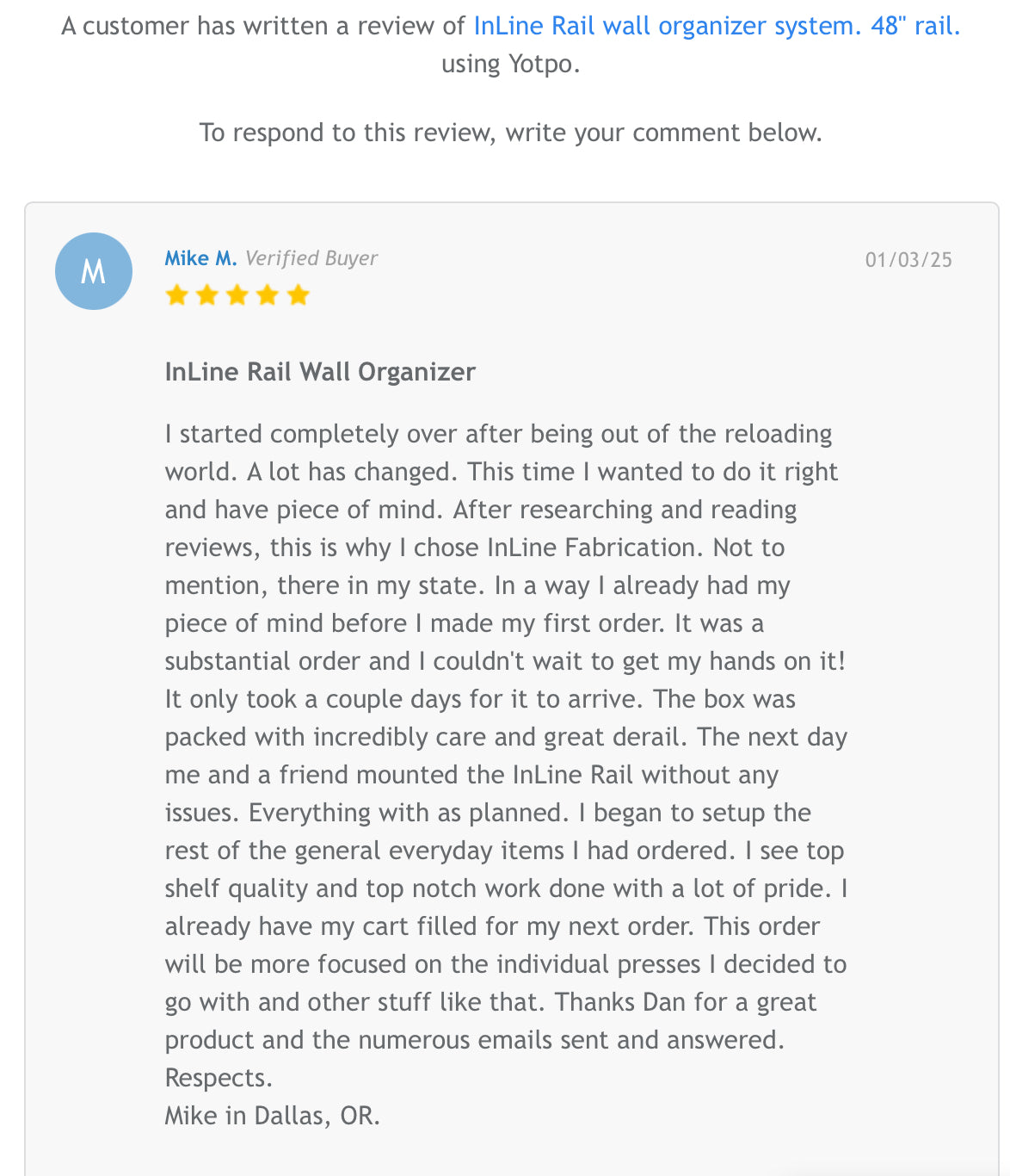 InLine Rail and InLine Panel (ILP) wall organizer – Inline Fabrication