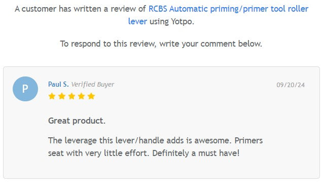 RCBS Automatic priming/primer tool roller lever – Inline Fabrication