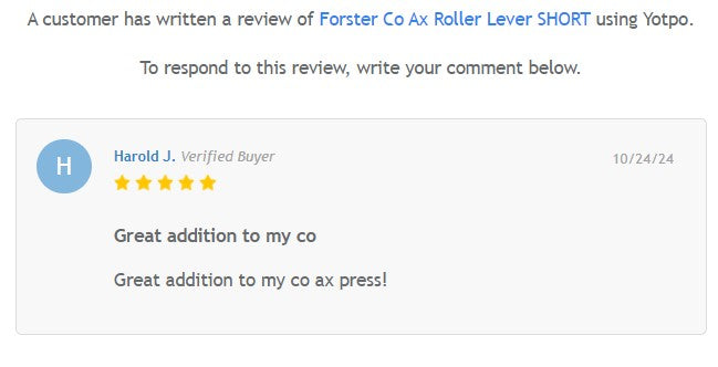 Forster Co Ax Roller Lever SHORT – Inline Fabrication