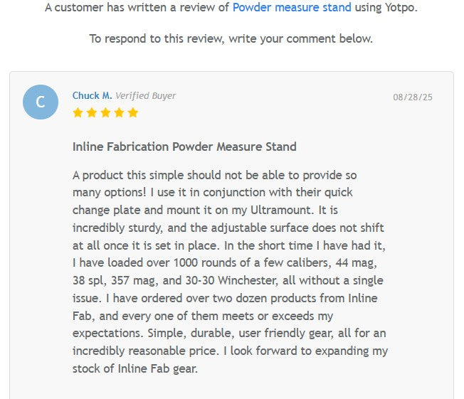 Powder measure stand – Inline Fabrication
